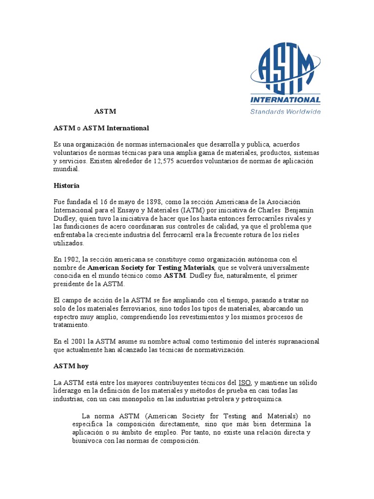 ASTM | PDF | Materiales | Química