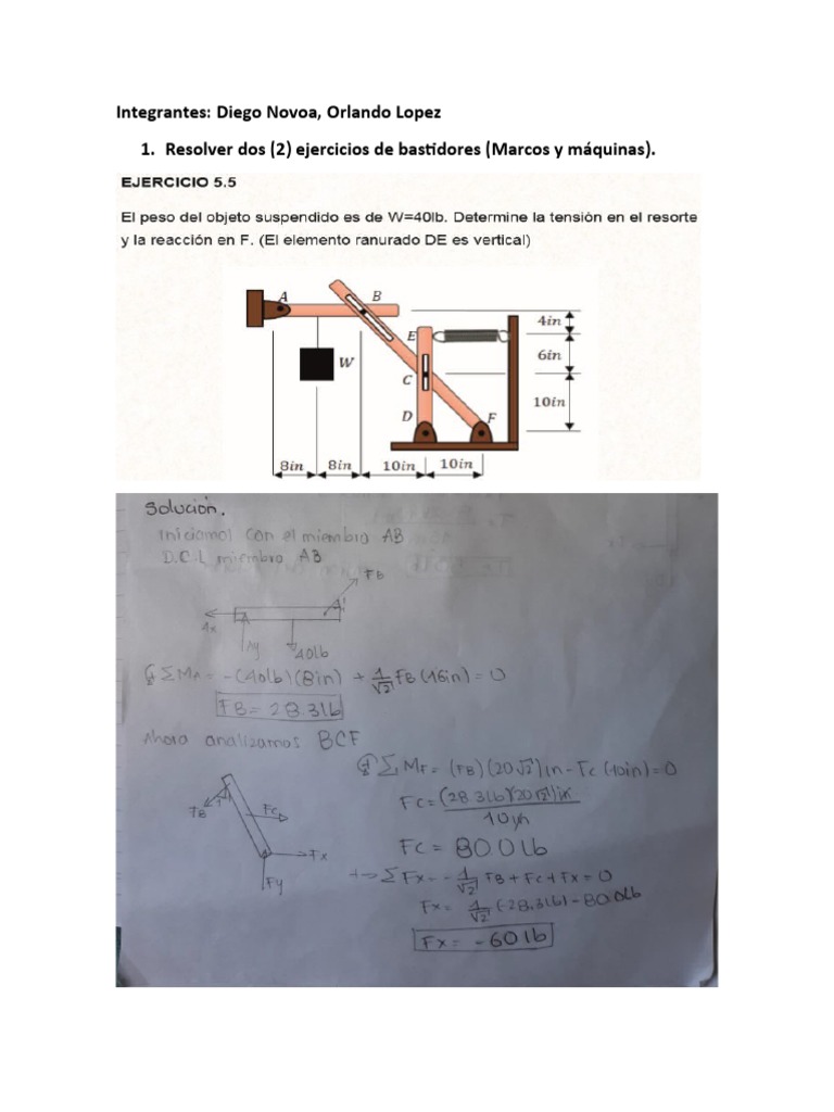 Estatica Tarea 6 | PDF | Viga (Estructura) | Fuerza