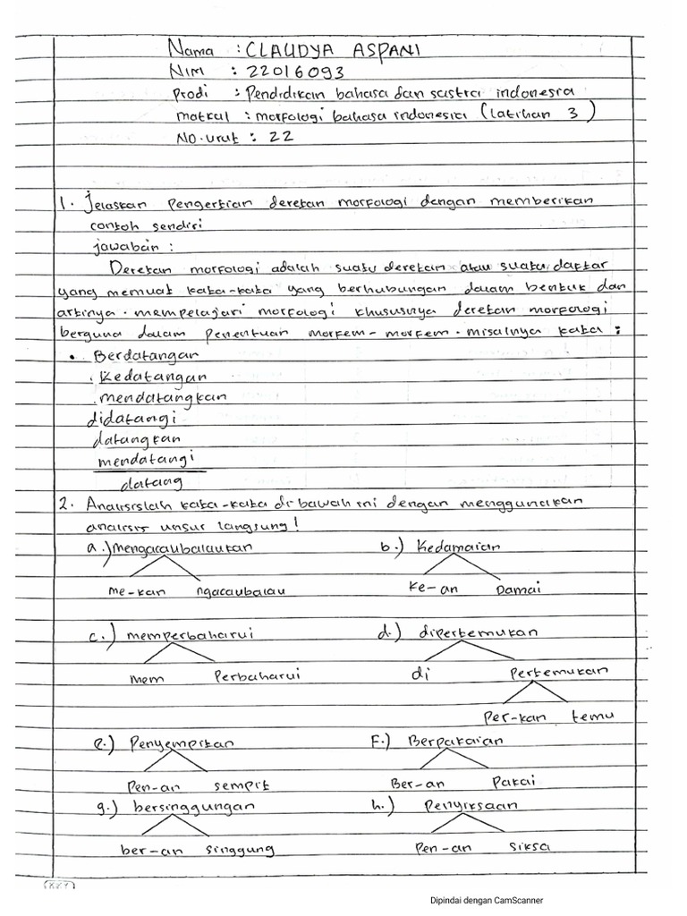 Morfologi Latihan 3 | PDF Morfologi Latihan 3 | PDF