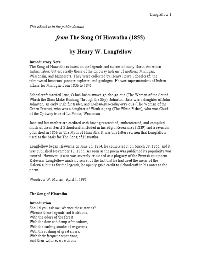 Longfellow Hiawatha Selections | PDF | Poetry