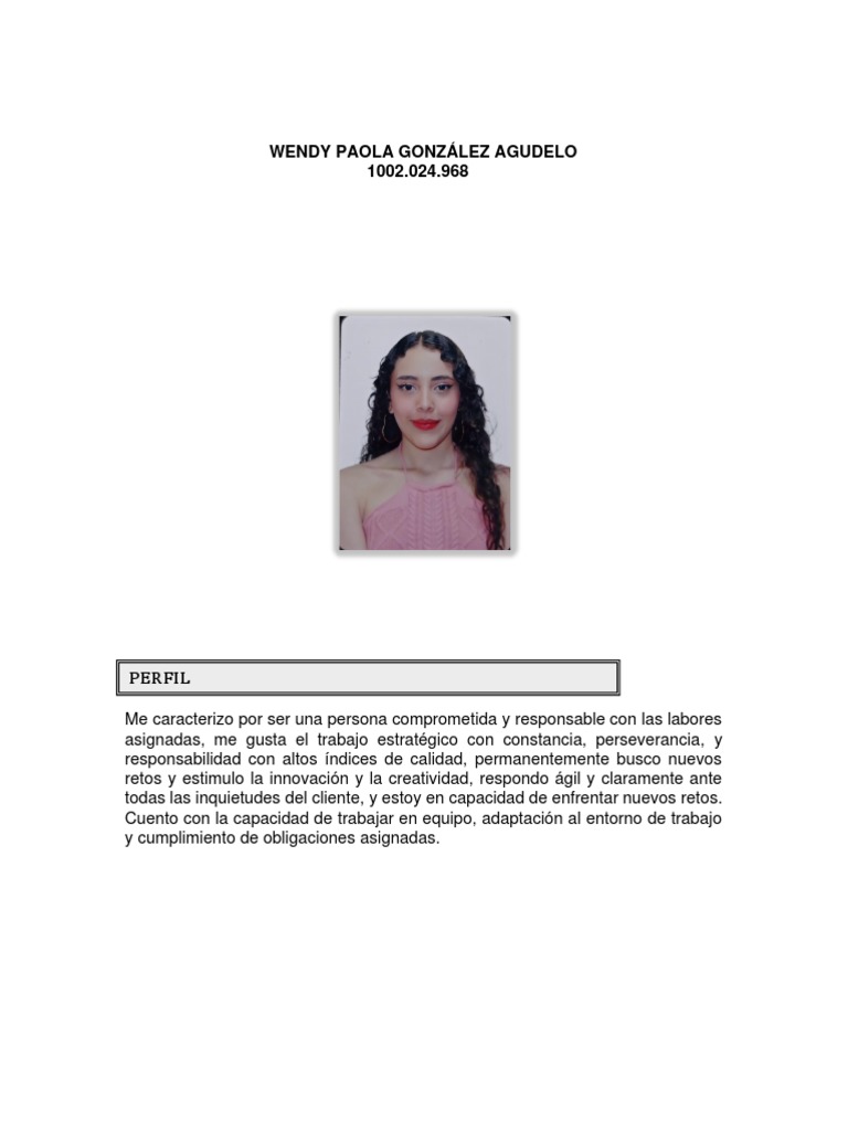Wendy Gonzalez CV | PDF