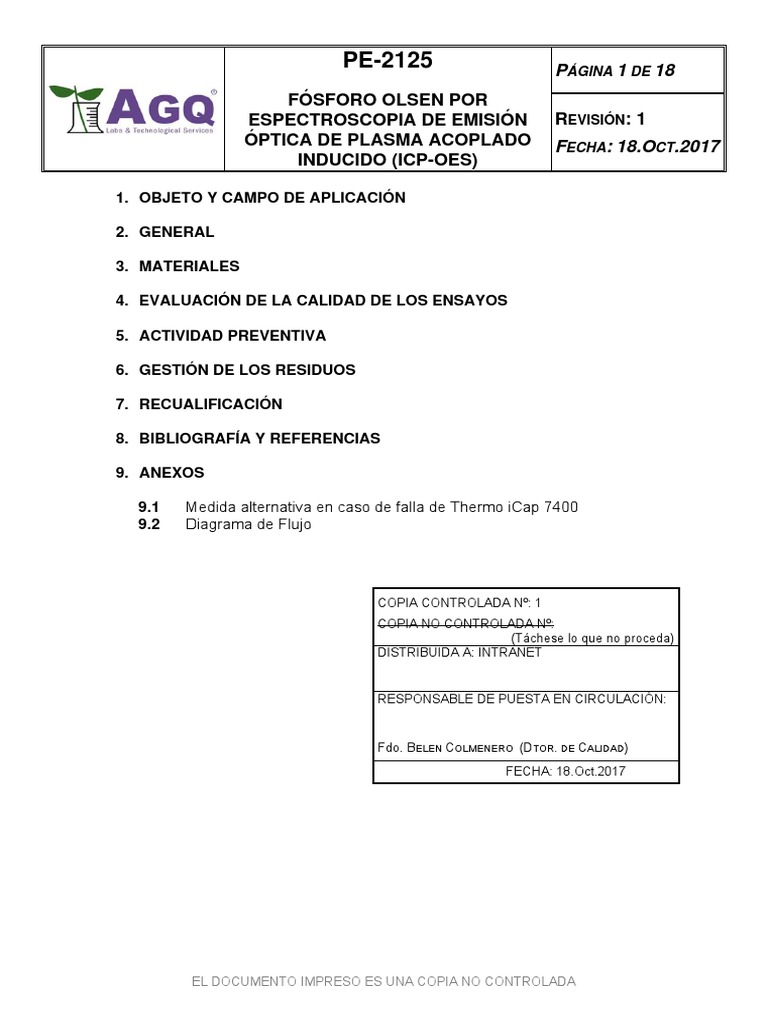 4.0 Pe - 2125 P Icp-Oes | PDF | Laboratorios | Calibración