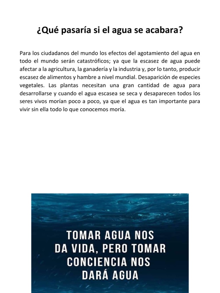 Qué Pasaría Si El Agua Se Acabara | PDF