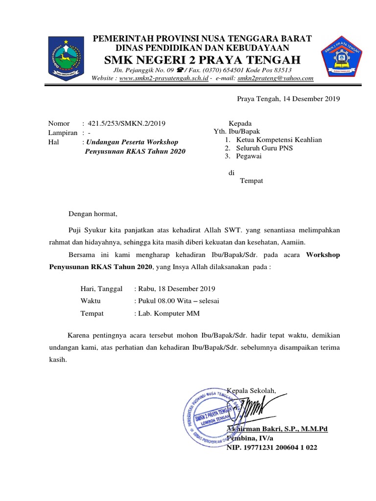 Surat Undangan Peserta Workshop Rkas Pdf 5284