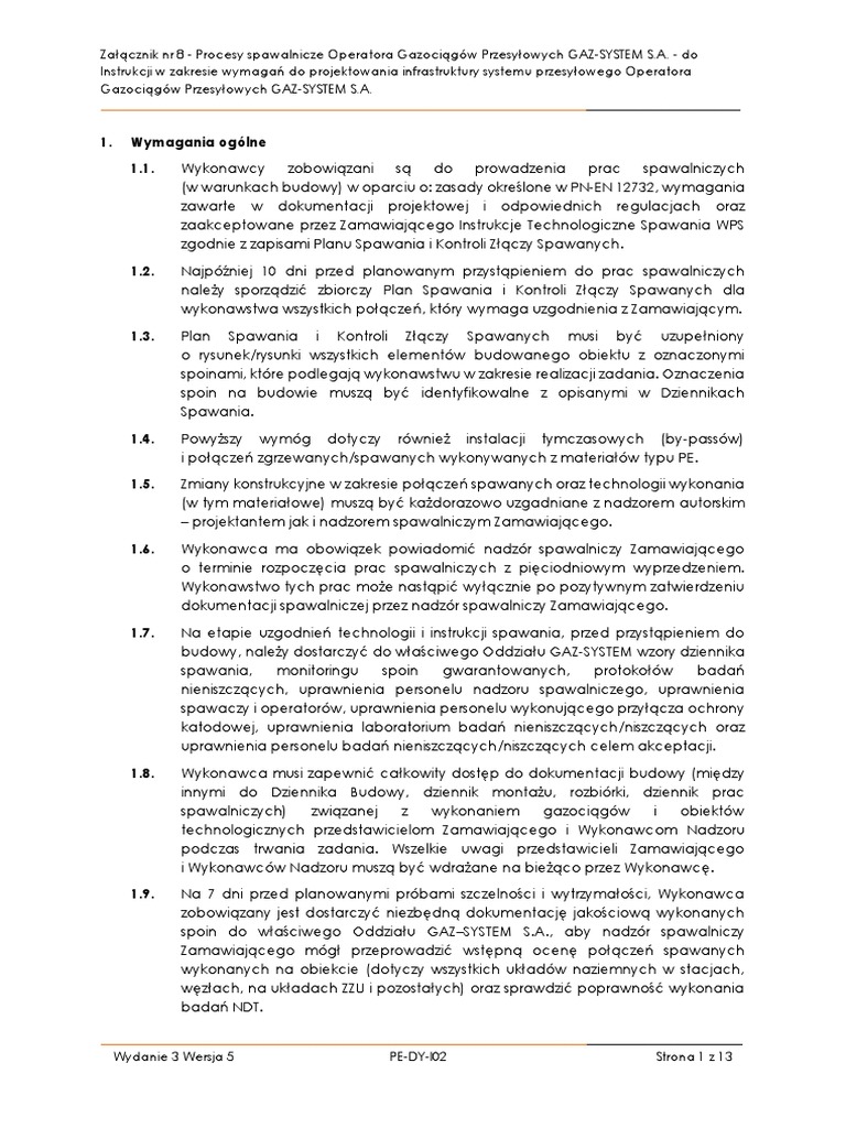 Zalacznik NR 8 Procesy Spawalnicze | PDF