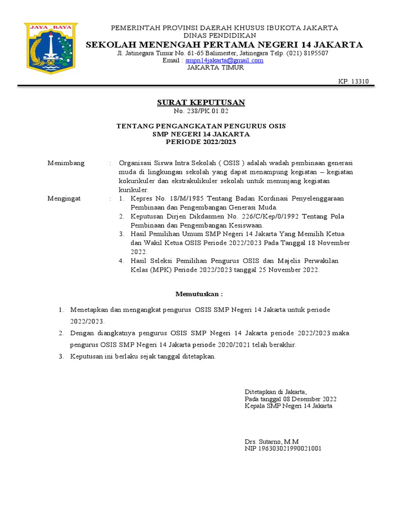 SK Osis MPK 2022 | PDF