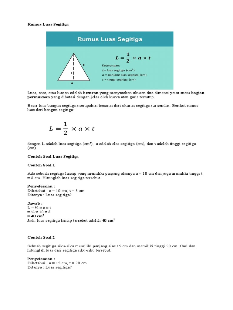 Rumus Luas Segitiga | PDF
