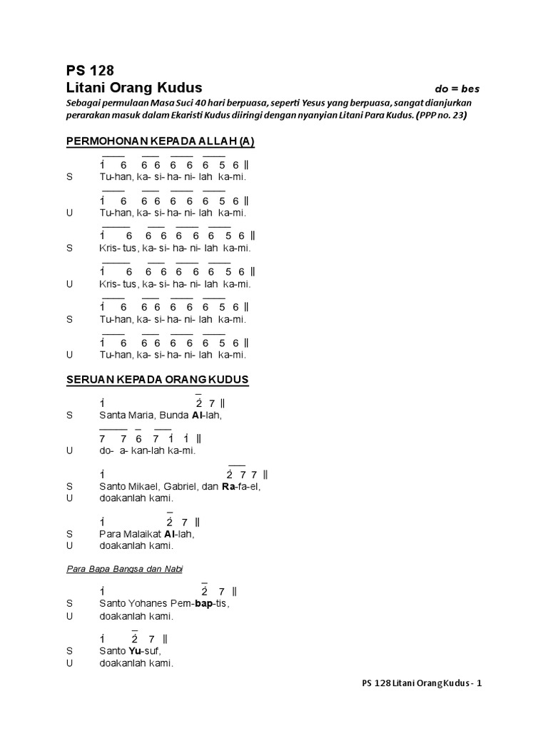 PS 128 Litani Orang Kudus | PDF