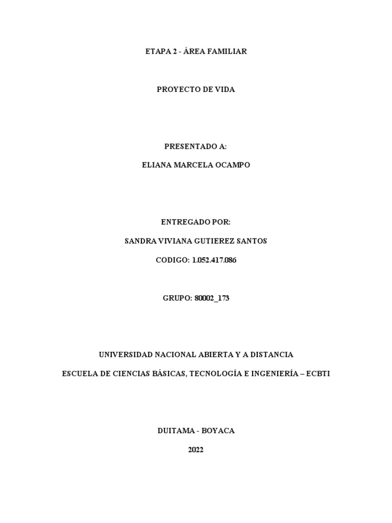 Etapa 2 - Área Familiar | PDF
