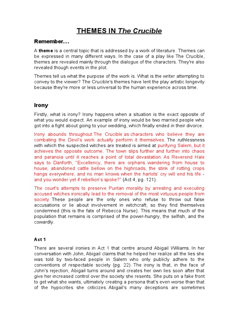 Themes in The Crucible | PDF