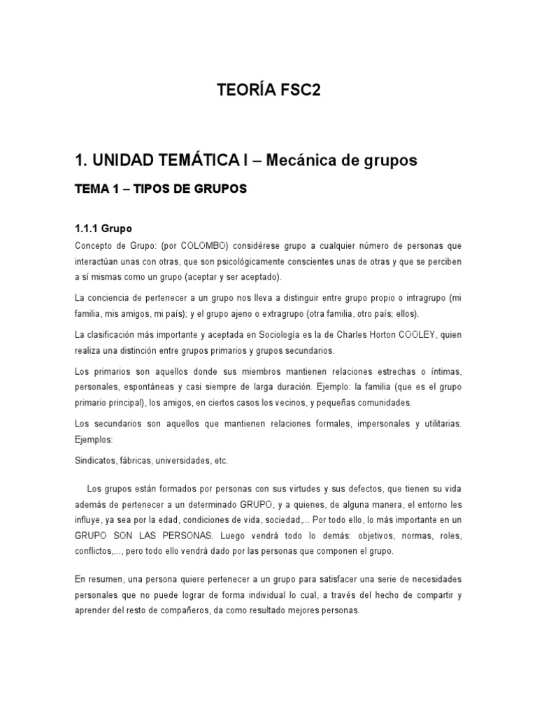 Teoria FSC2 | PDF | Sociedad | Comportamiento