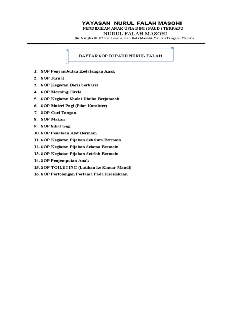 SOP Baru | PDF