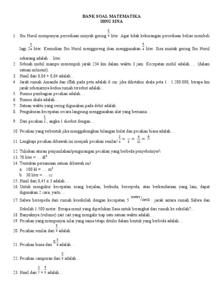 Bank Soal Matematika | PDF | Kajian Bahasa Asing | Metode & Bahan Ajar