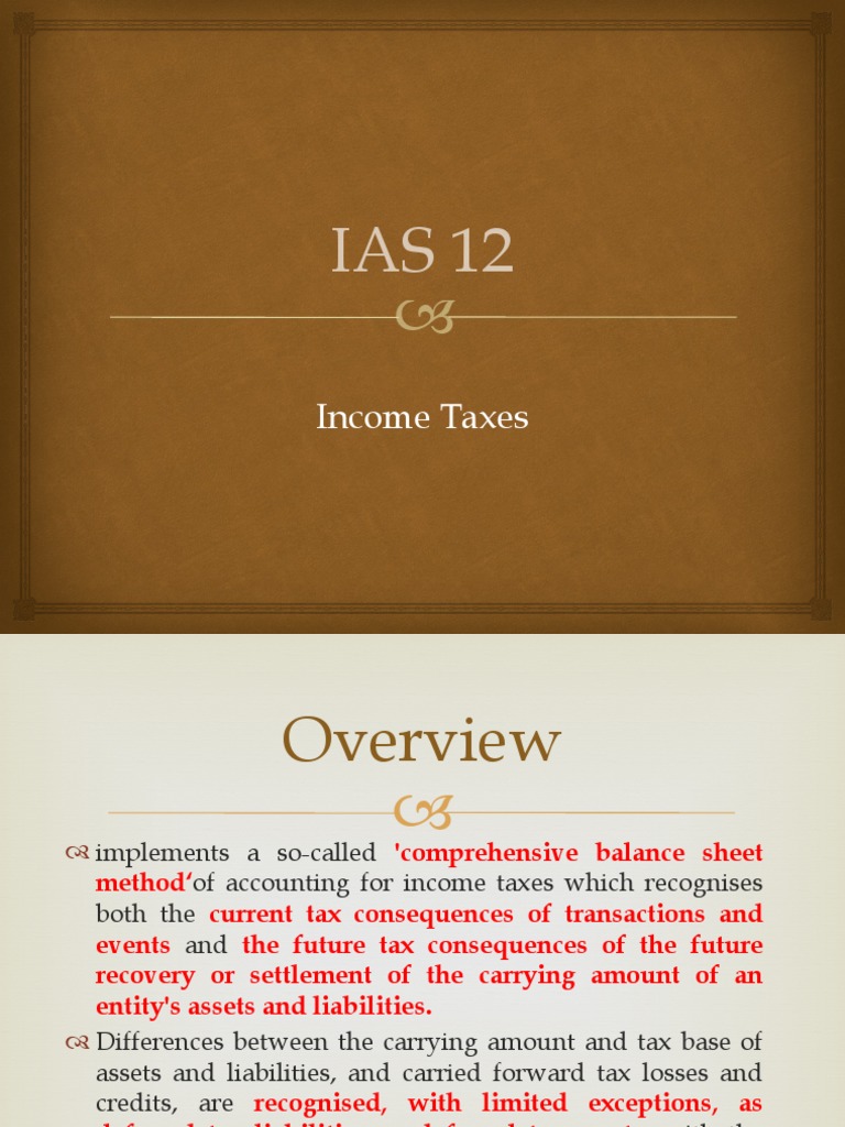 Ias 12 | Download Free PDF | Deferred Tax | Taxes