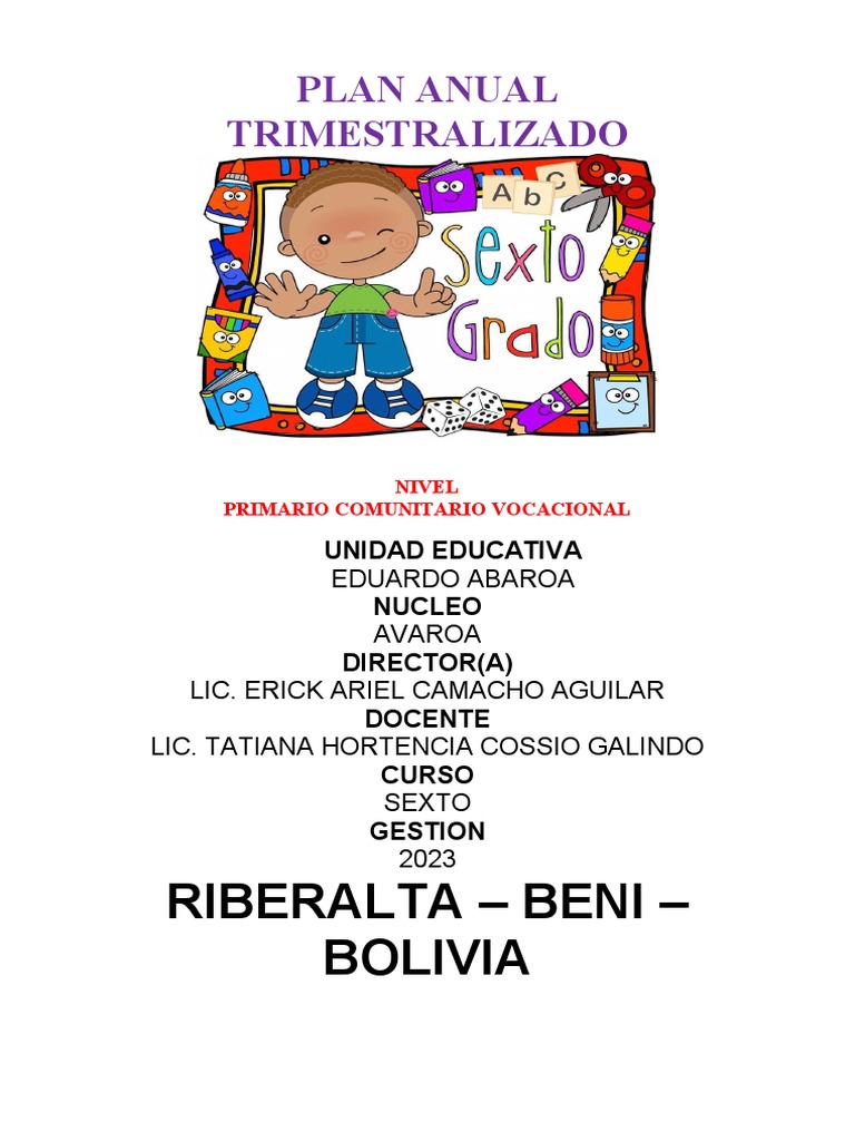 PAT Sexto PRIMARIA TATIANA AVAROA | PDF | Exponenciación | Multiplicación