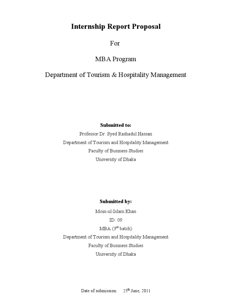 Internship Report Proposal | PDF