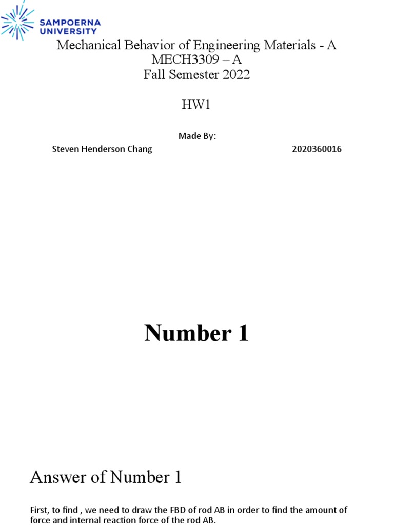 Mechanical Behavior of Materials Analysis | PDF | Science & Mathematics ...