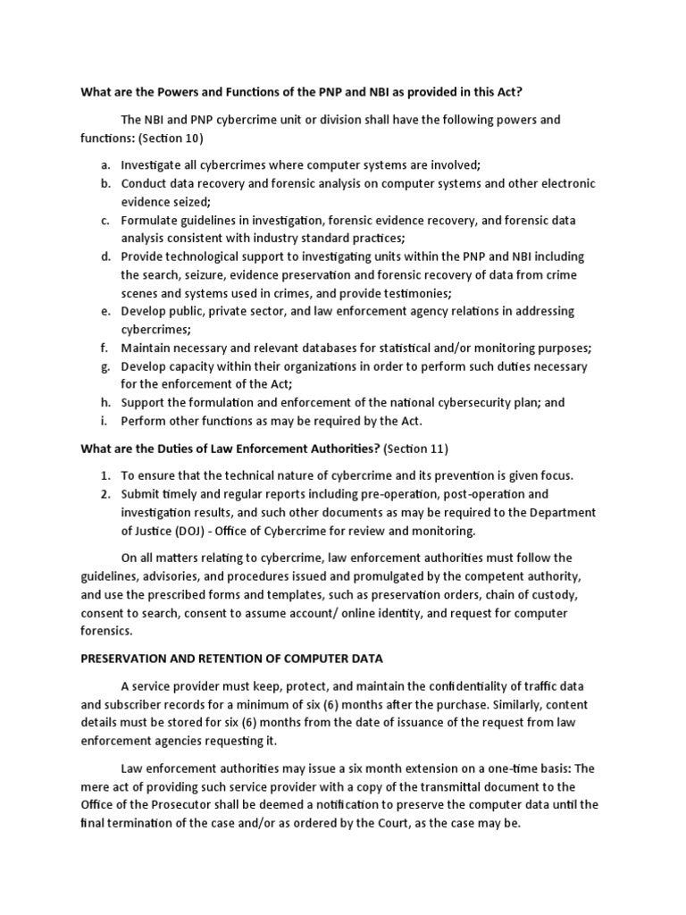 What Are The Powers and Functions of The PNP and NBI As Provided in ...