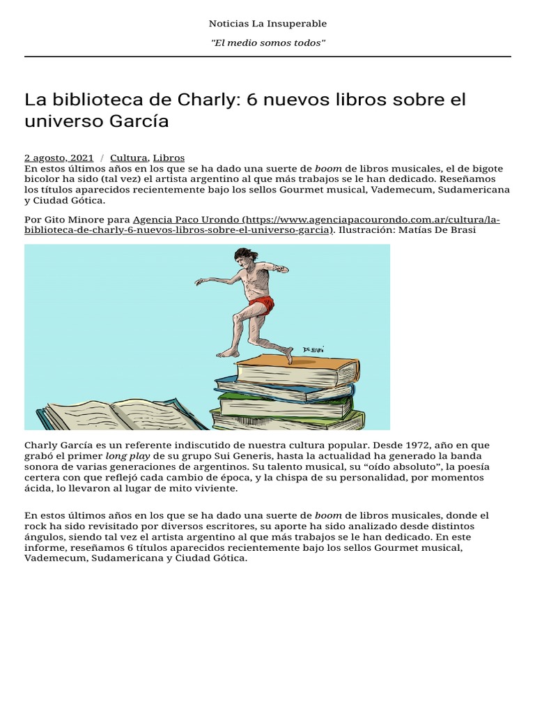 La Biblioteca de Charly - 6 Nuevos Libros Sobre El Universo García - Noticias La Insuperable | PDF