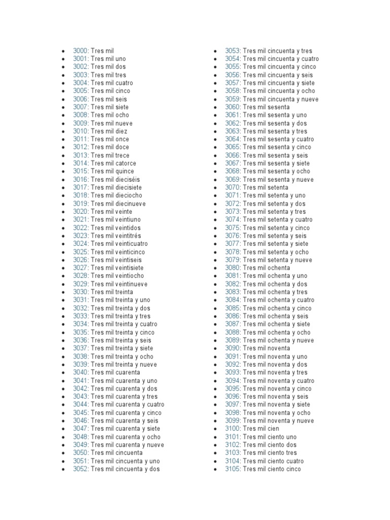 numero del 3000 al 5000 | PDF