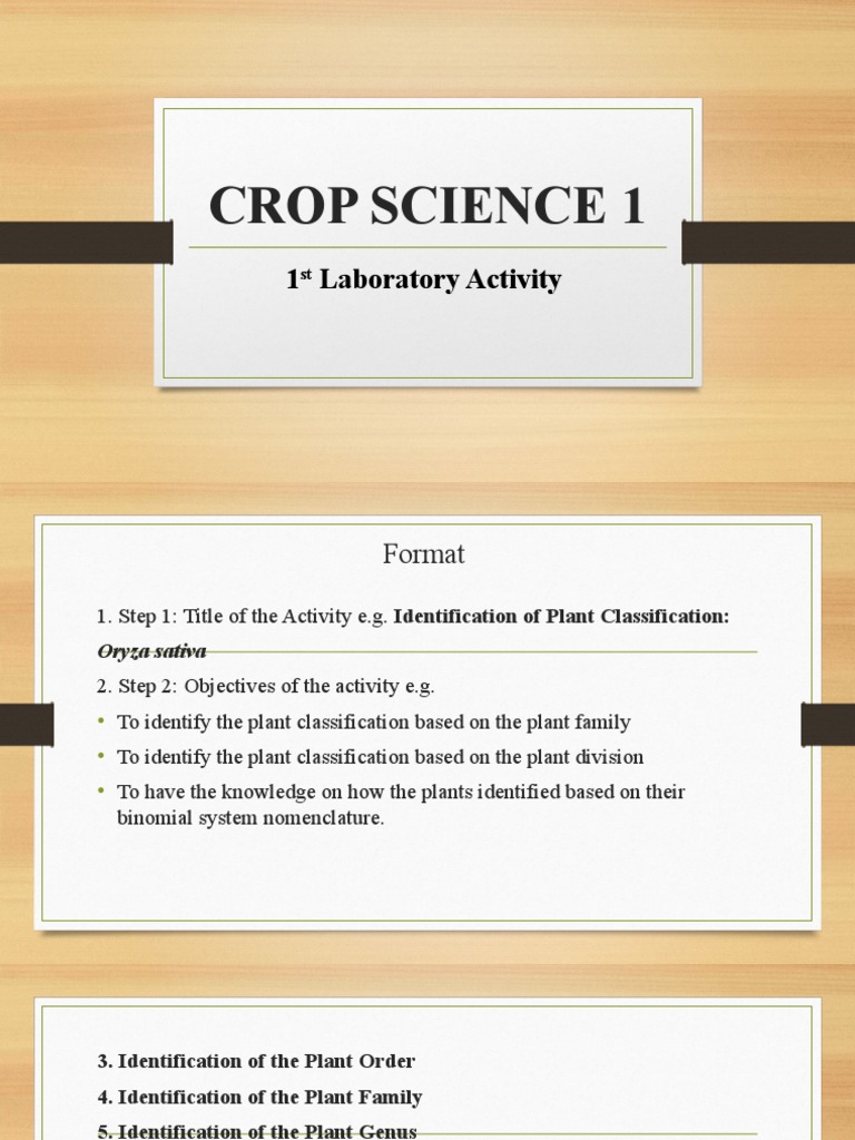 CROP SCIENCE 1 Lab Activity | PDF