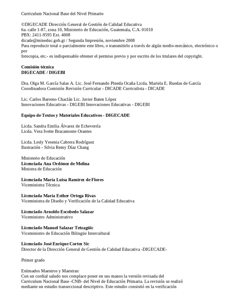 CNB - 1er - Grado | PDF | Plan de estudios | Aprendizaje