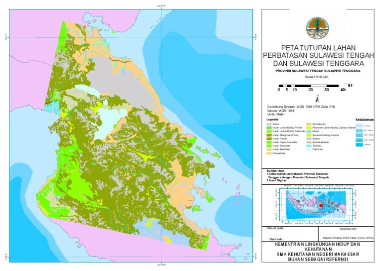 Peta Tutupan Lahan Perbatasan Sulawesi Tengah dan Sulawesi Tenggara | PDF