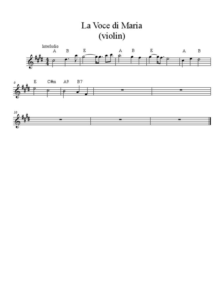 PDF-La Voce Di Maria (Interludio-Vioin) | PDF