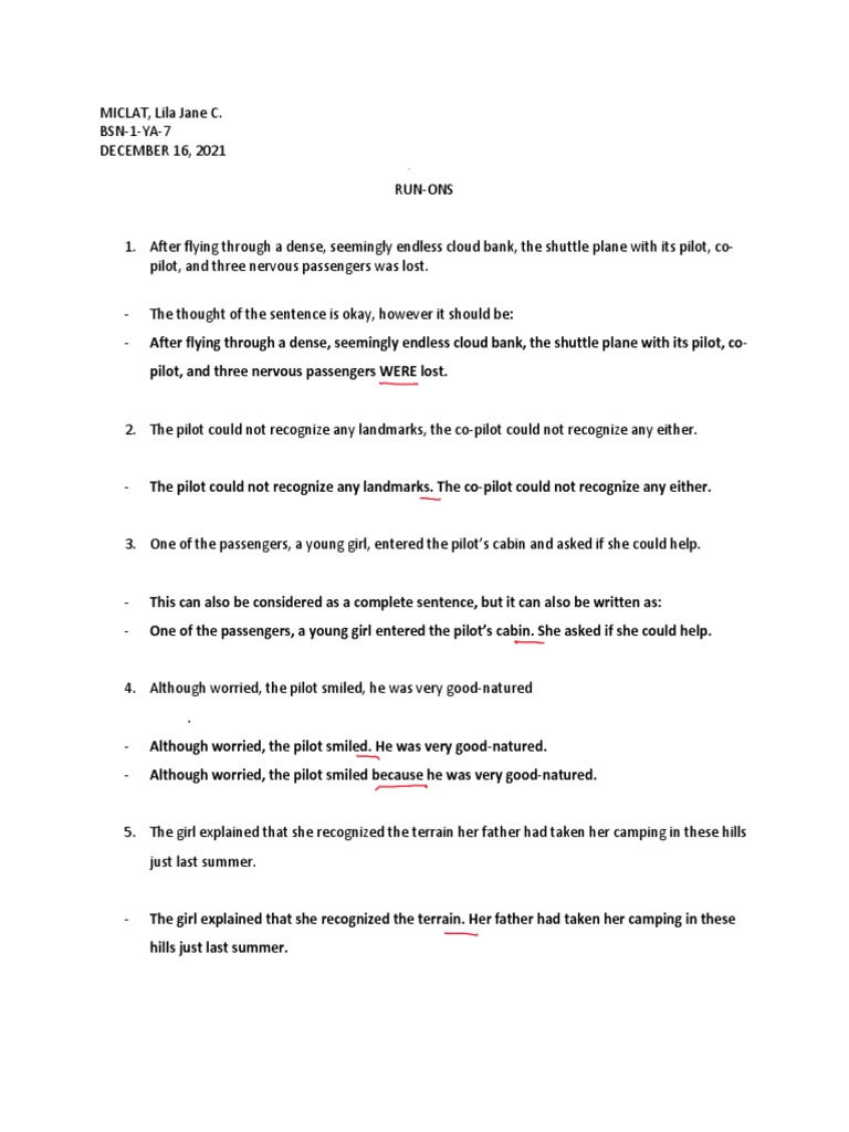 Run Ons | PDF | Language Arts & Discipline | Art