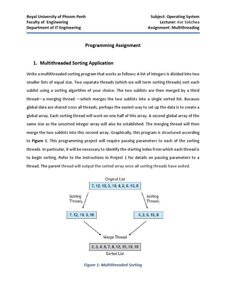 Multithreading Sorting Assignment | PDF | Thread (Computing) | Programming