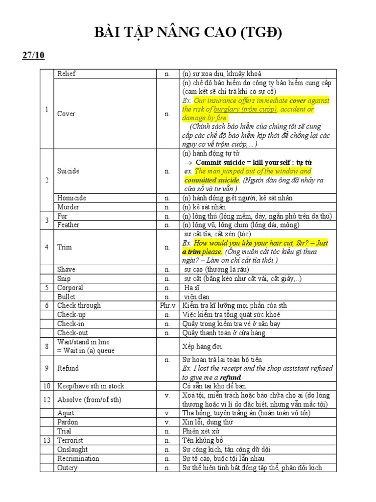 Advanced Exercises | PDF