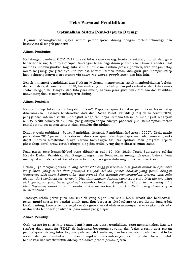 Teks Persuasi Pendidikan | PDF