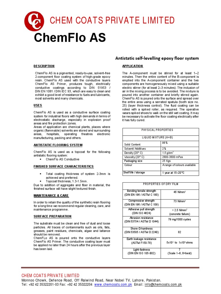 ChemFlo As | PDF | Epoxy | Coating