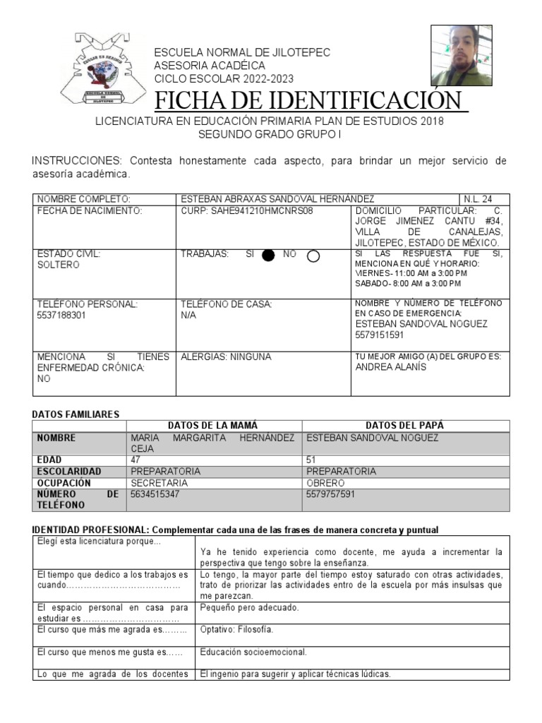 Ficha de Identificación | PDF Ficha de Identificación | PDF