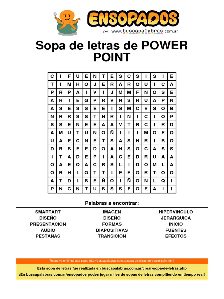 Sopa de Letras de Power Point | PDF