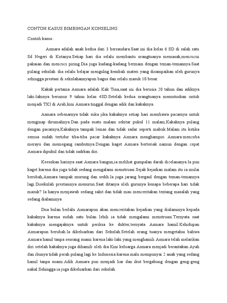 Contoh Kasus Bimbingan Konseling | PDF