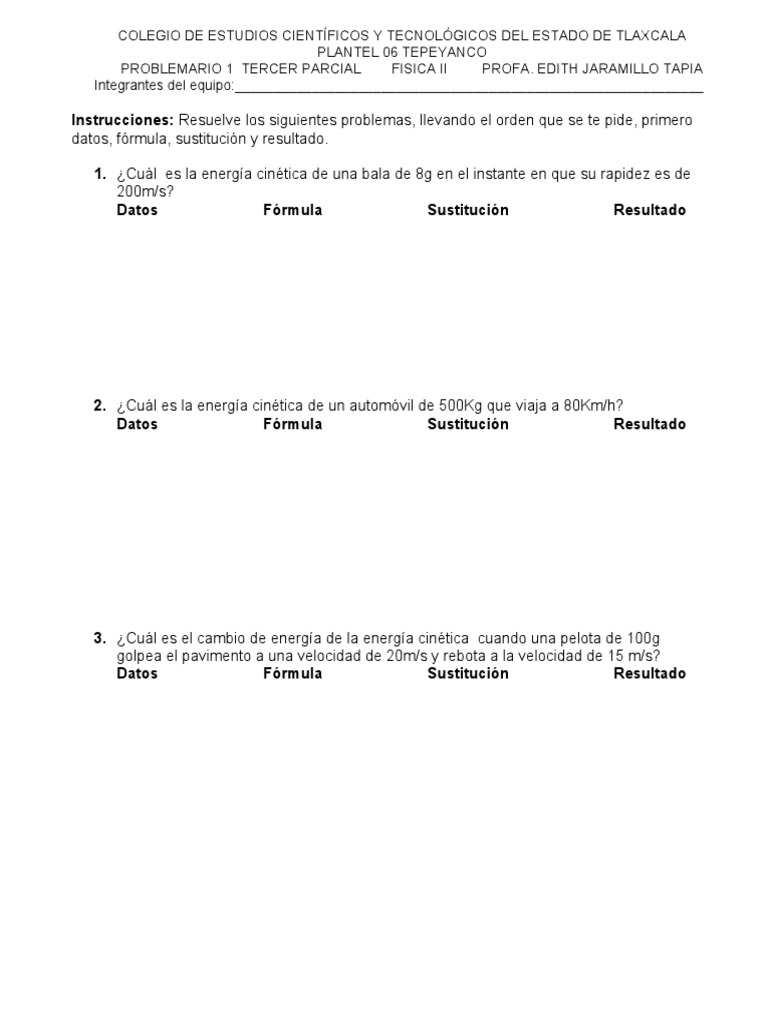 Energia Cinetica y Potencial | PDF