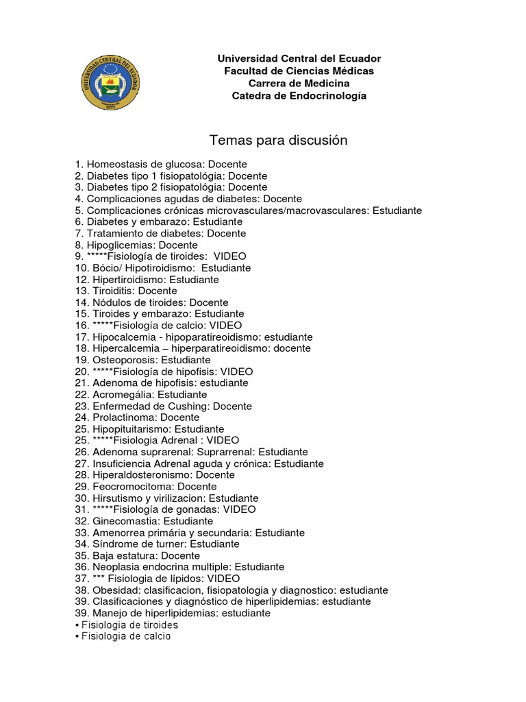Temas para Discusion | PDF | Diabetes | Endocrinología