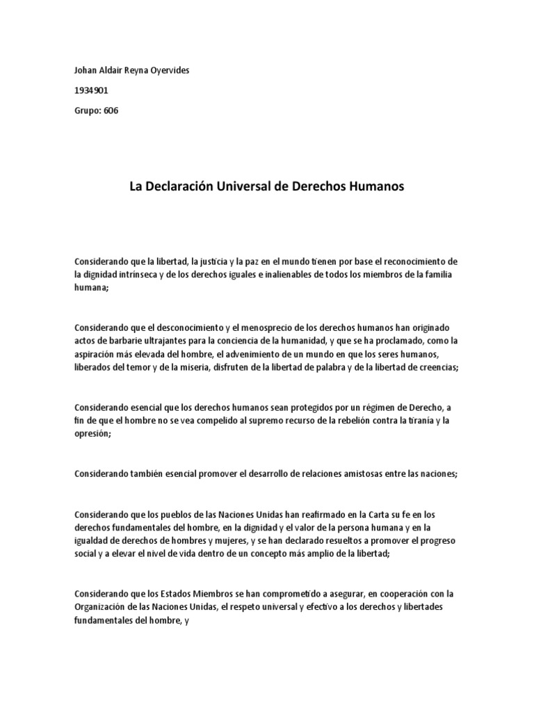 Declaracion de Derechos Humanos | PDF | Derechos humanos | Gobierno y ...