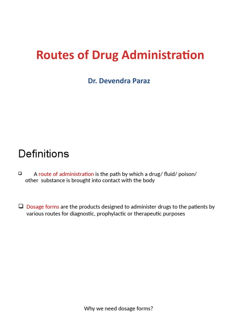 Routes of Drug Administration and Dosage Forms | PDF | Topical ...