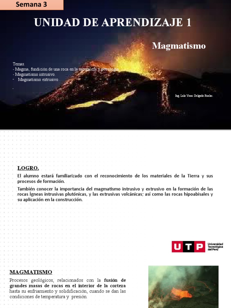 Semana 3 Magmatismo Geologia | PDF | Magma | Roca (geología)