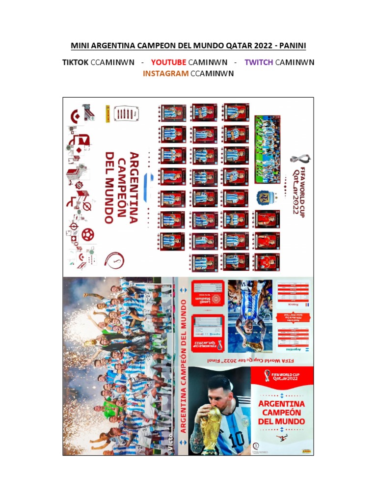 Completo Mini Argentina Campeon Del Mundo Qatar 2022 | PDF