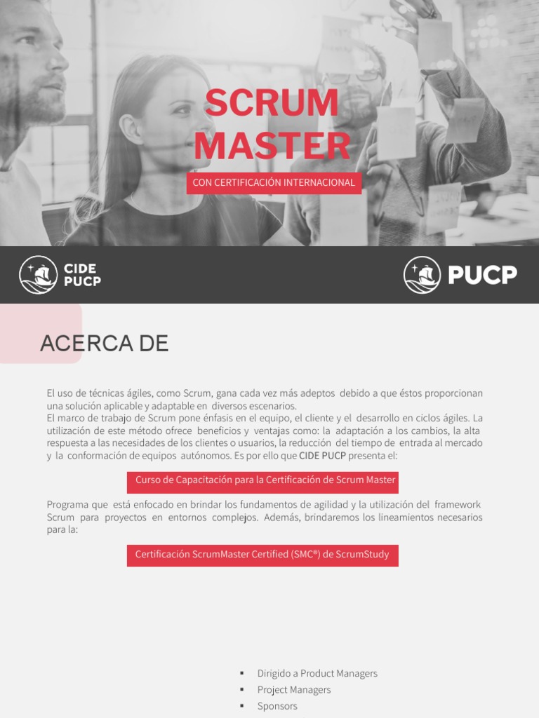 Brochure Informativo - Curso de Capacitación en SCRUM MASTER | PDF ...
