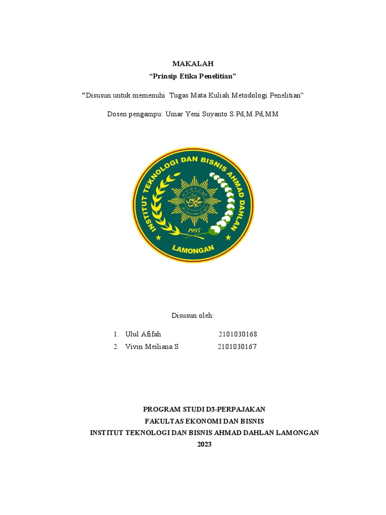 Kel 4 Prinsip Etika Penelitian | PDF