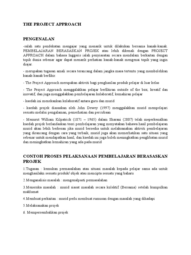 The Project Approach | PDF