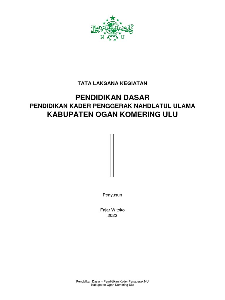 Cover Depan - Tata Laksana Kegiatan - Pdpkpnu | PDF