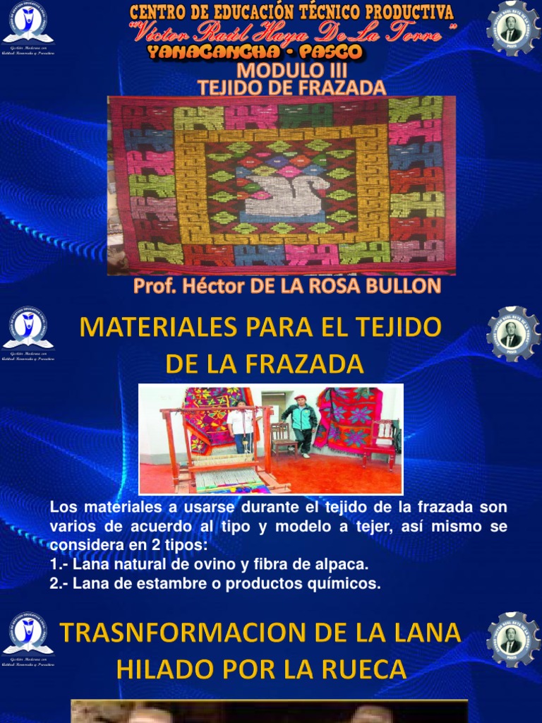 Materiales para El Tejido de La Frazada Cetpro VRHDT | PDF