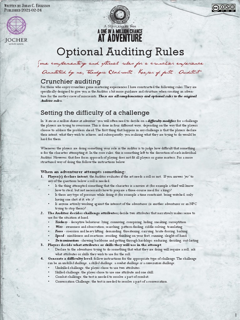 Setting the Stage for Structure: Optional Rules for Generating Difficulty Levels and Driving ...