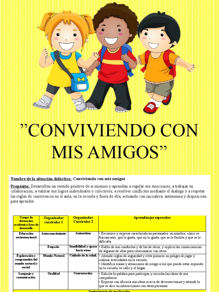 Plan Conviviendo Con Mis Amigos (2) | PDF | Evaluación | Aprendizaje