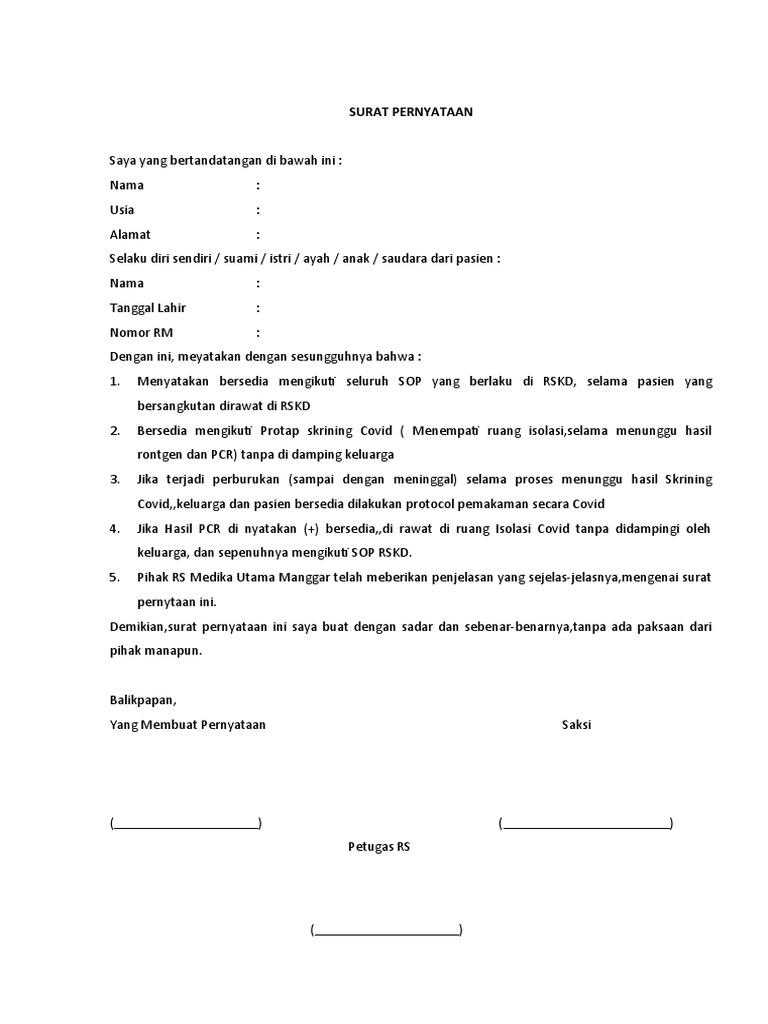 SURAT PERNYATAAN rujuk | PDF